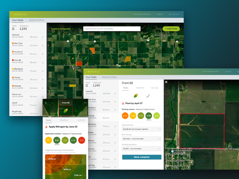 Field management, post-planting by Brad Gutting on Dribbble