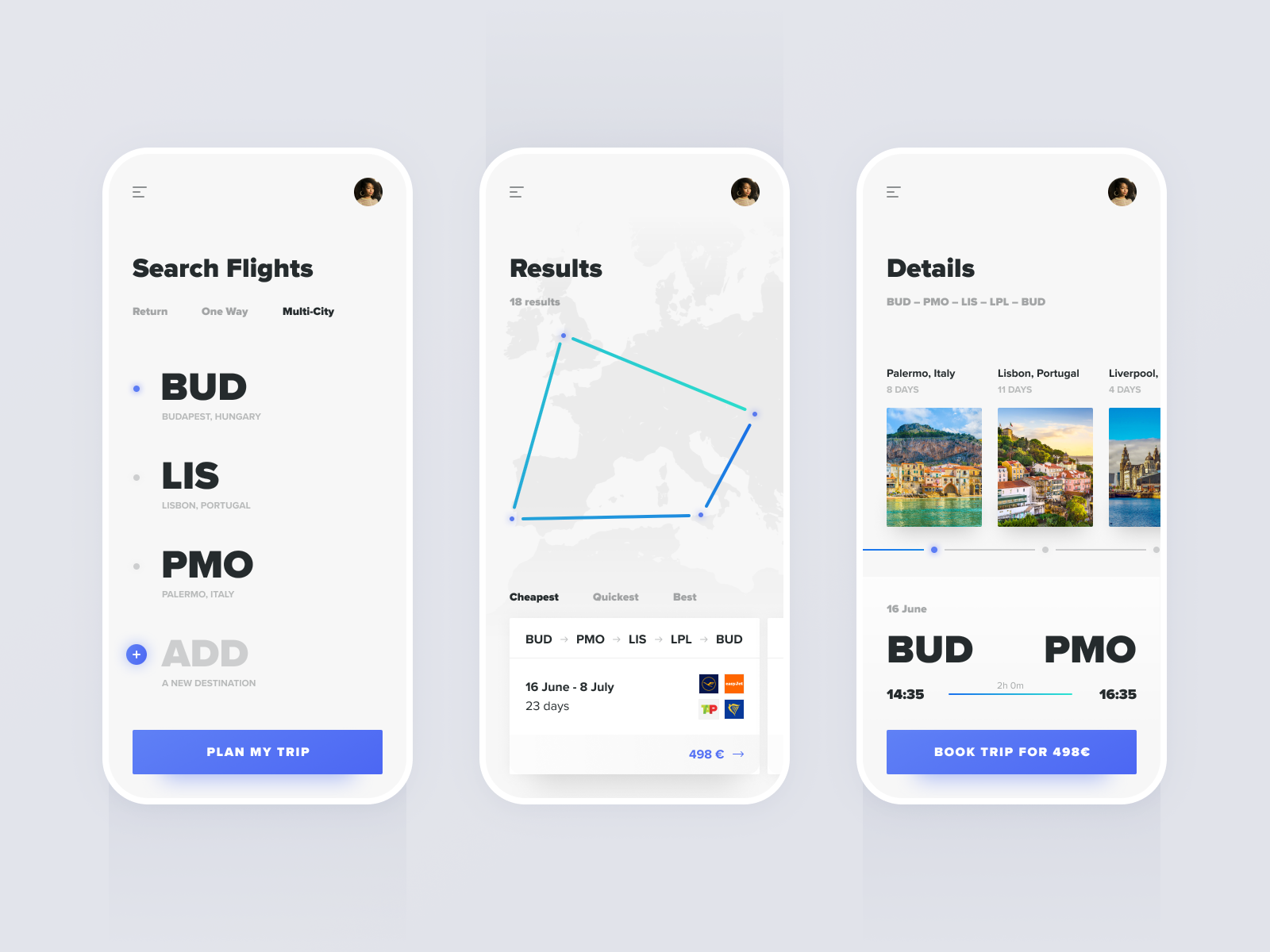 Flexible Multi-City Flight Search by Klaudia Simon on Dribbble