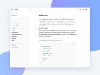 Documentation Page by Goran Tomičić on Dribbble