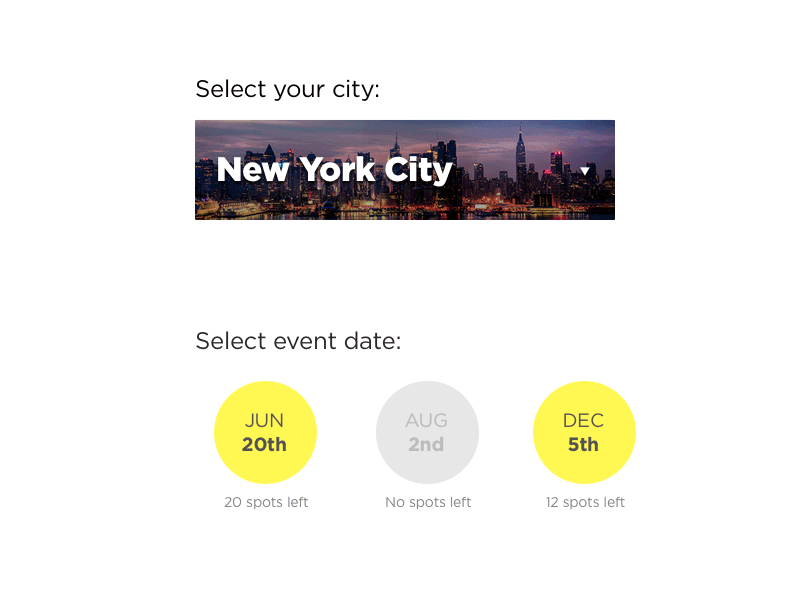Select Your City dropdown by Cody Sanfilippo on Dribbble