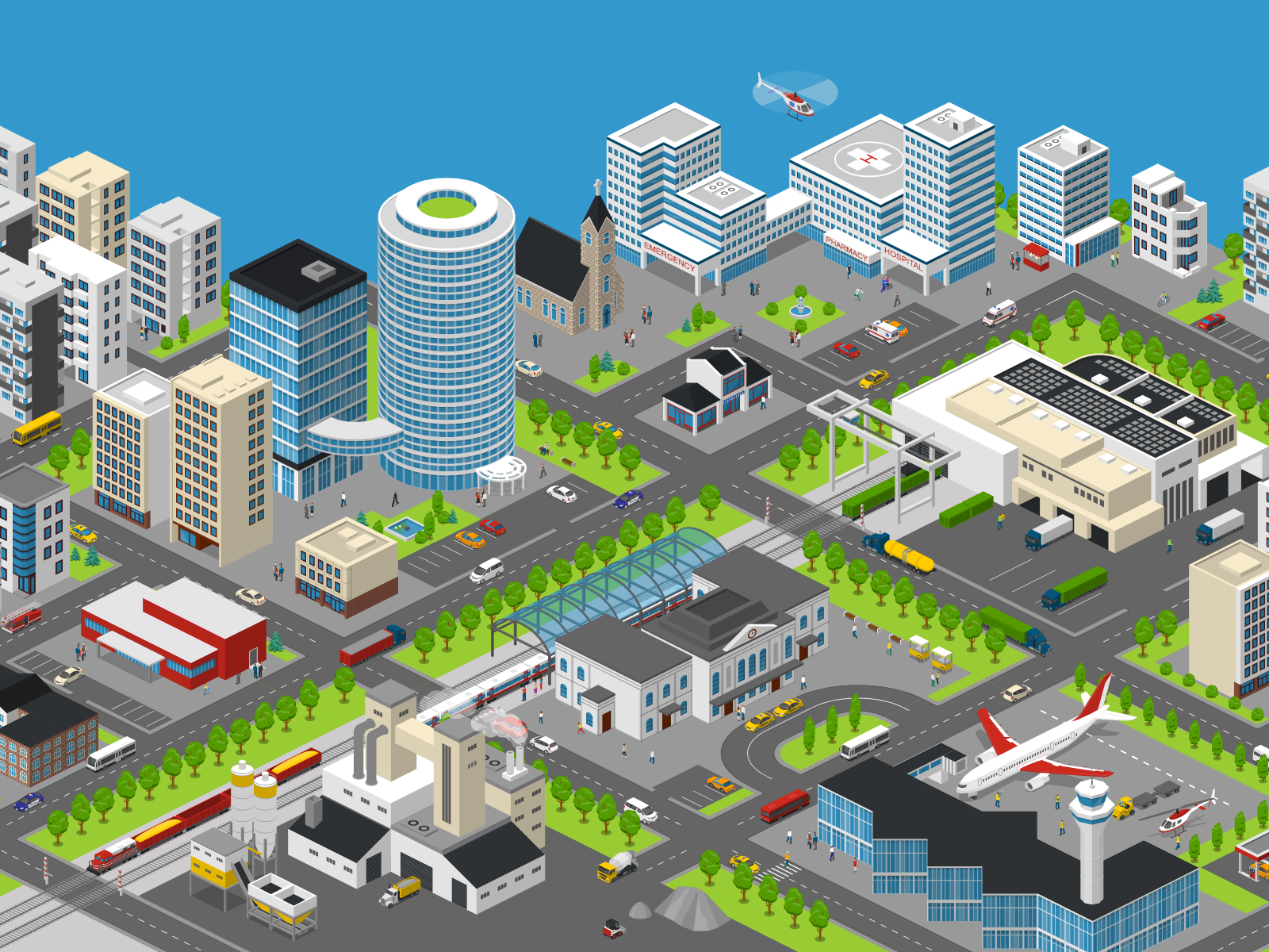 Isometric City by Icograms on Dribbble