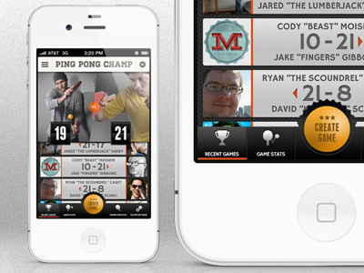 Ping Pong Champ App by Cody Moiseve on Dribbble