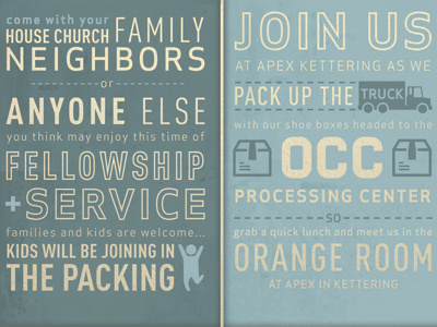 Botttom half of OCC: parties poster by Grace Winkler on Dribbble