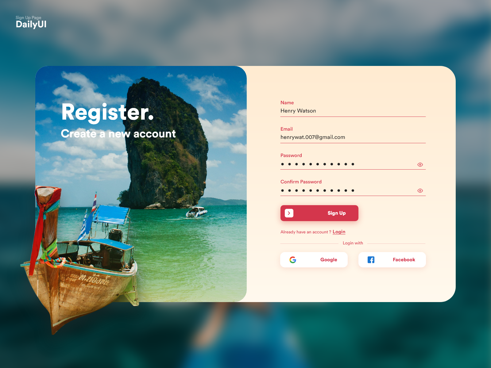 001 Sign Up by Alwin Mathew Thoppan on Dribbble