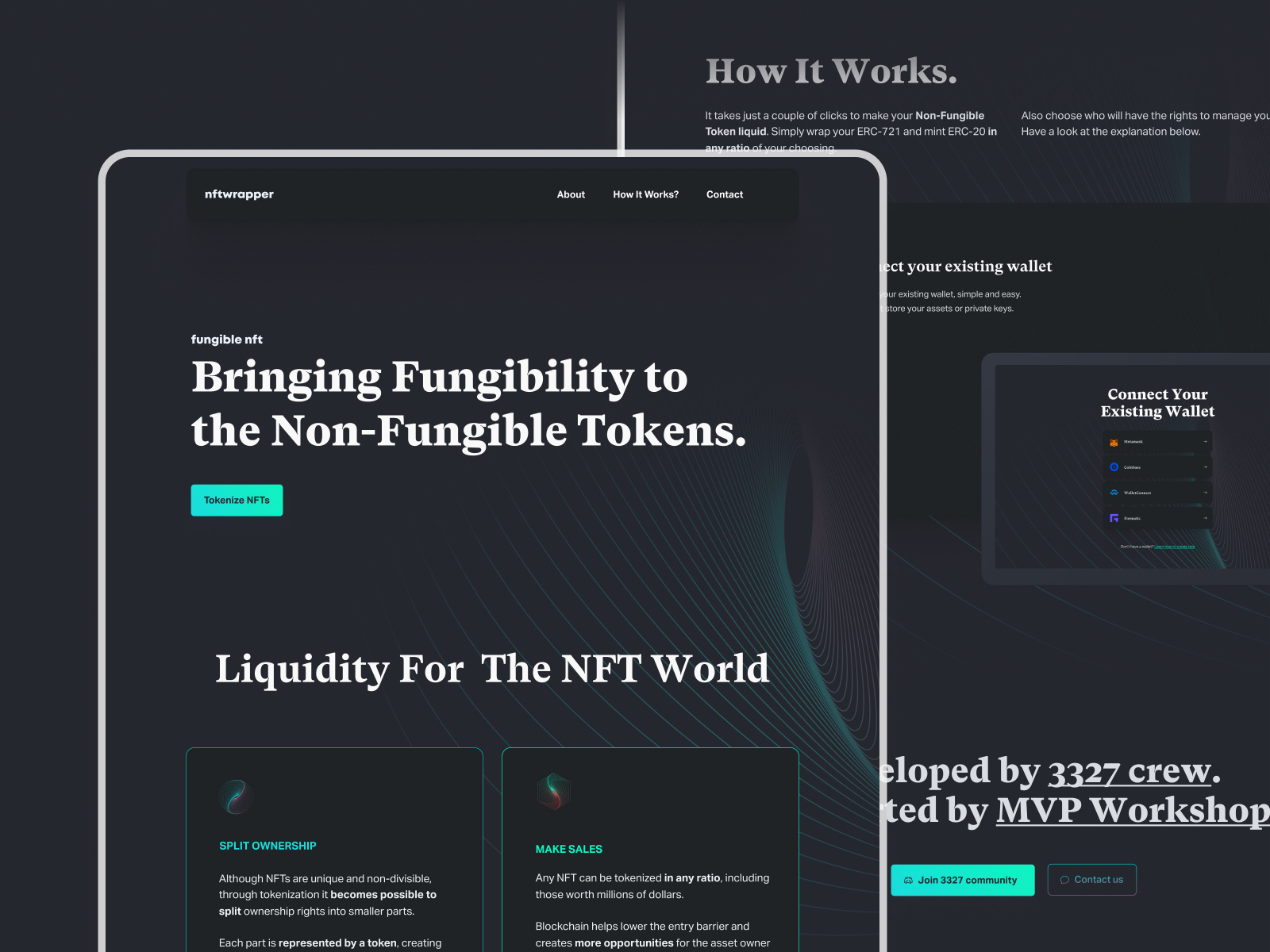 NFT Wrapper Landing Page by Igor Jakaric for MVP Workshop on Dribbble