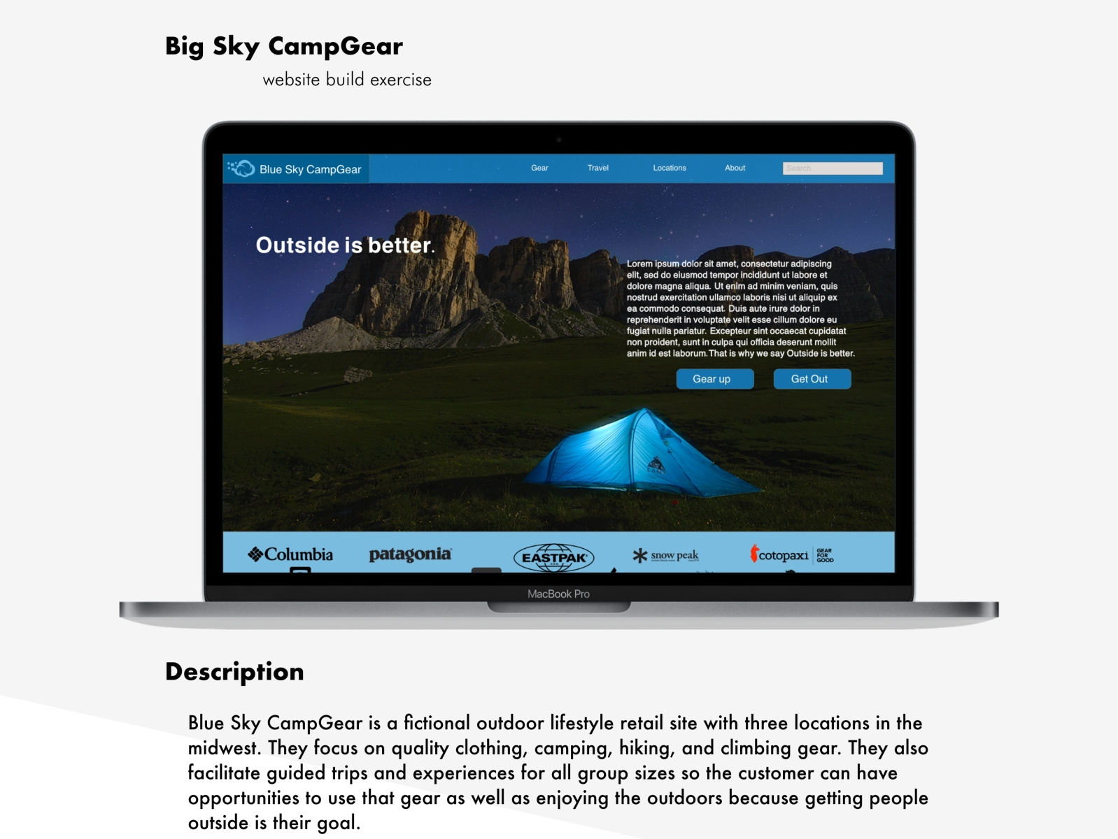 Big Sky website exercise by Gabriel Snead on Dribbble