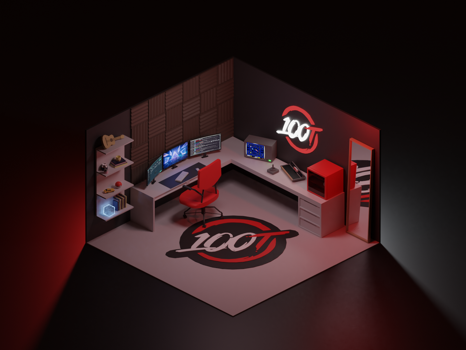 3d 100T room by isabela on Dribbble
