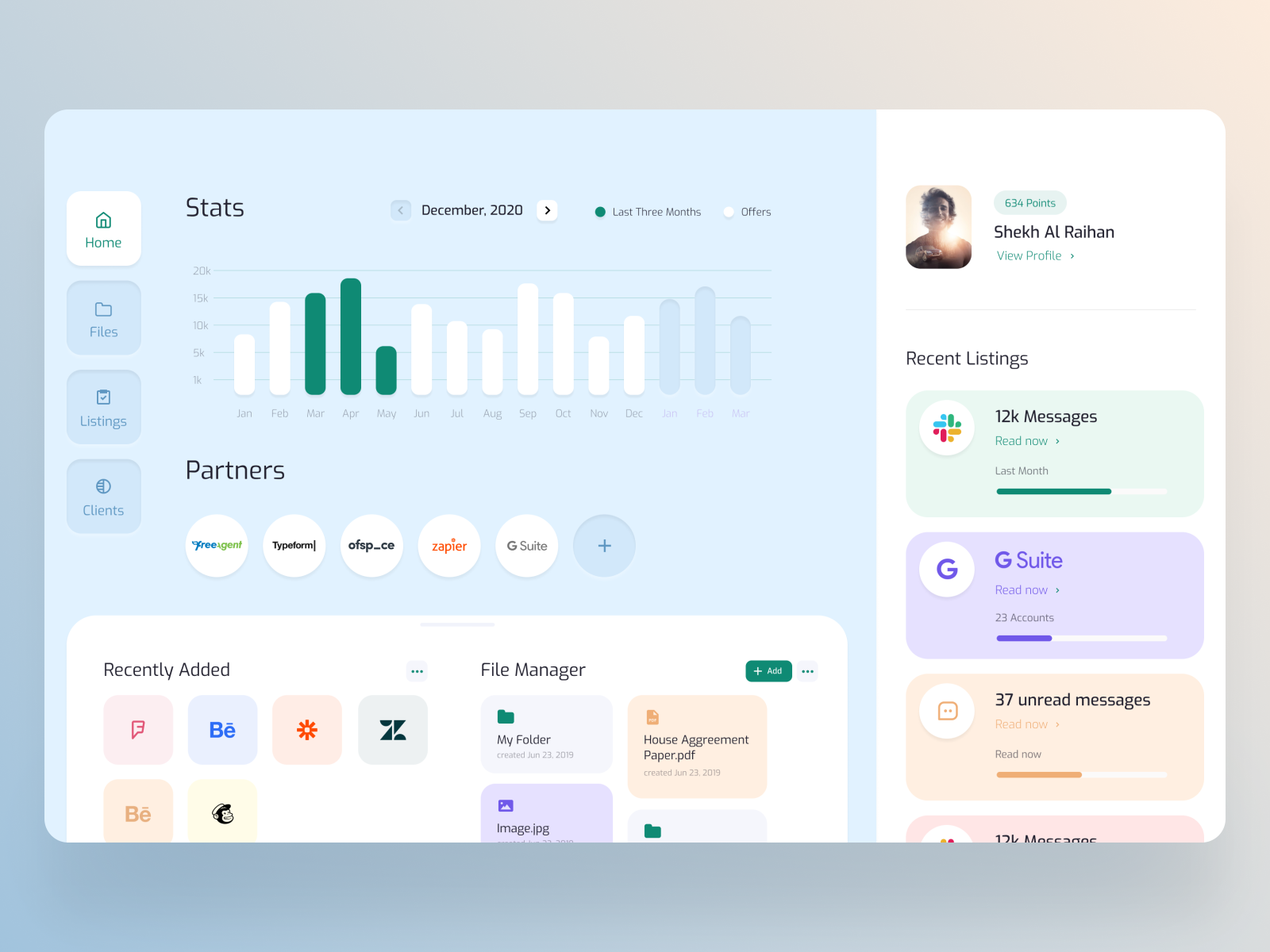 Dribbble - real-estate_agent_dashboard_v2.png by Shekh Al Raihan