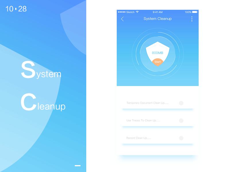 System Cleanup interface by Chrisice on Dribbble
