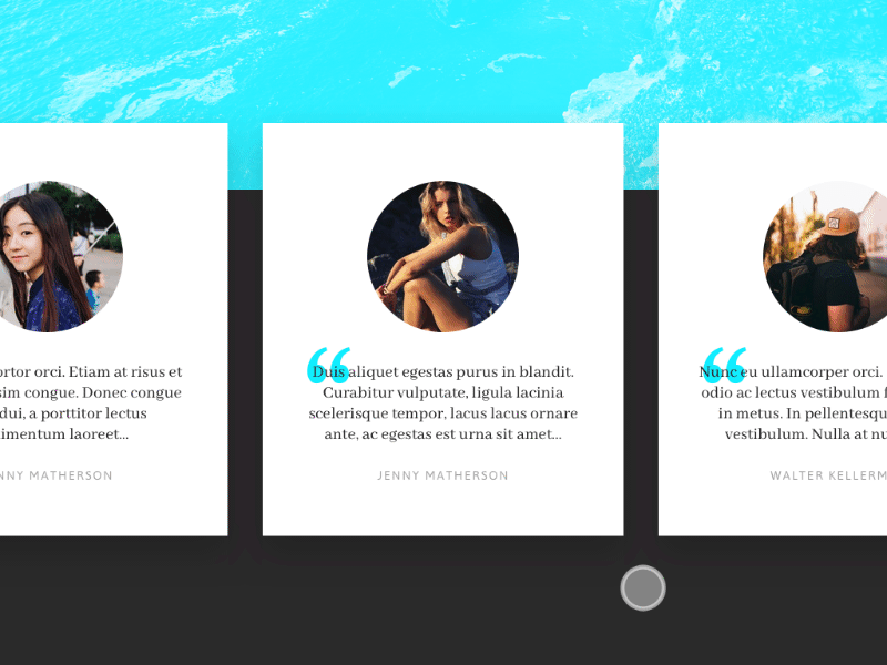 Testimonial Reveal by Lauren Waller on Dribbble