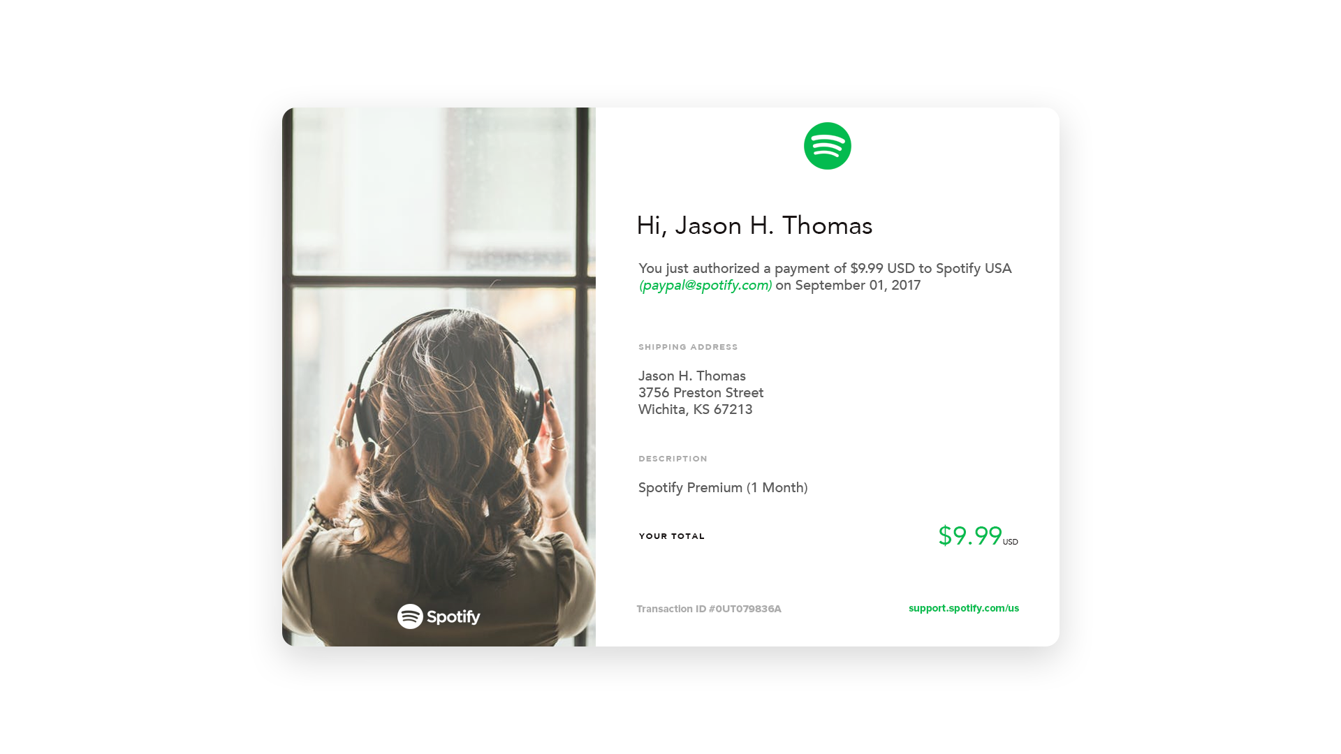 Spotify Email Receipt by Jordan Andrews on Dribbble