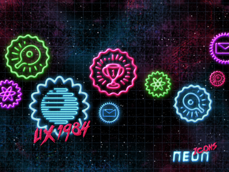 UX 1984 - Neon Icons by Joshua Dillon on Dribbble