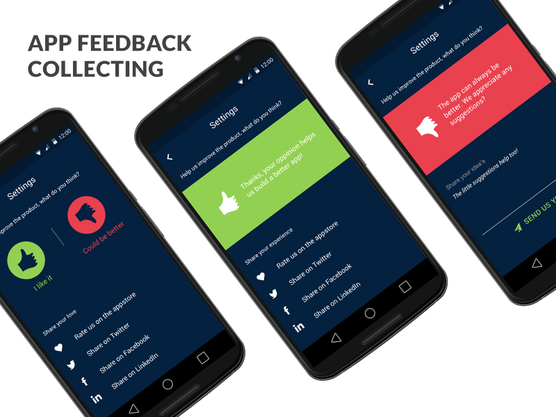 Quick app feedback collection by Robin Klein Schiphorst on Dribbble