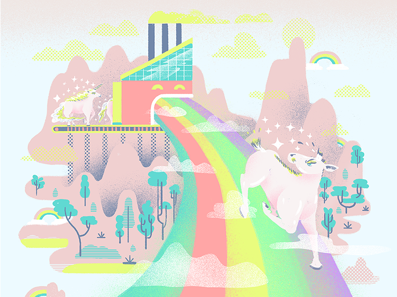 Rainbow Factory by Juan Dellacha on Dribbble
