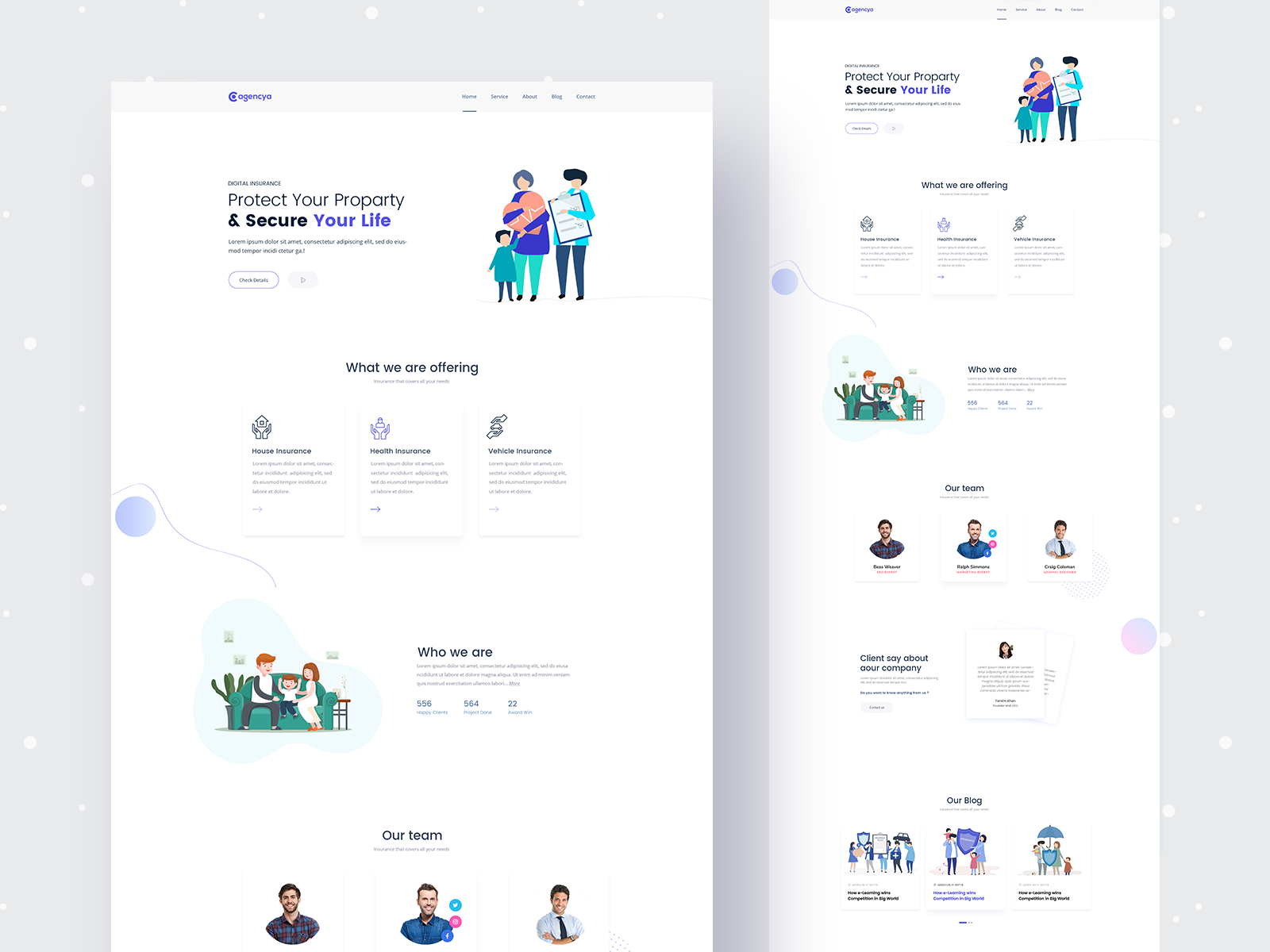 Insurance agency landing page design by Tamim🏅 on Dribbble