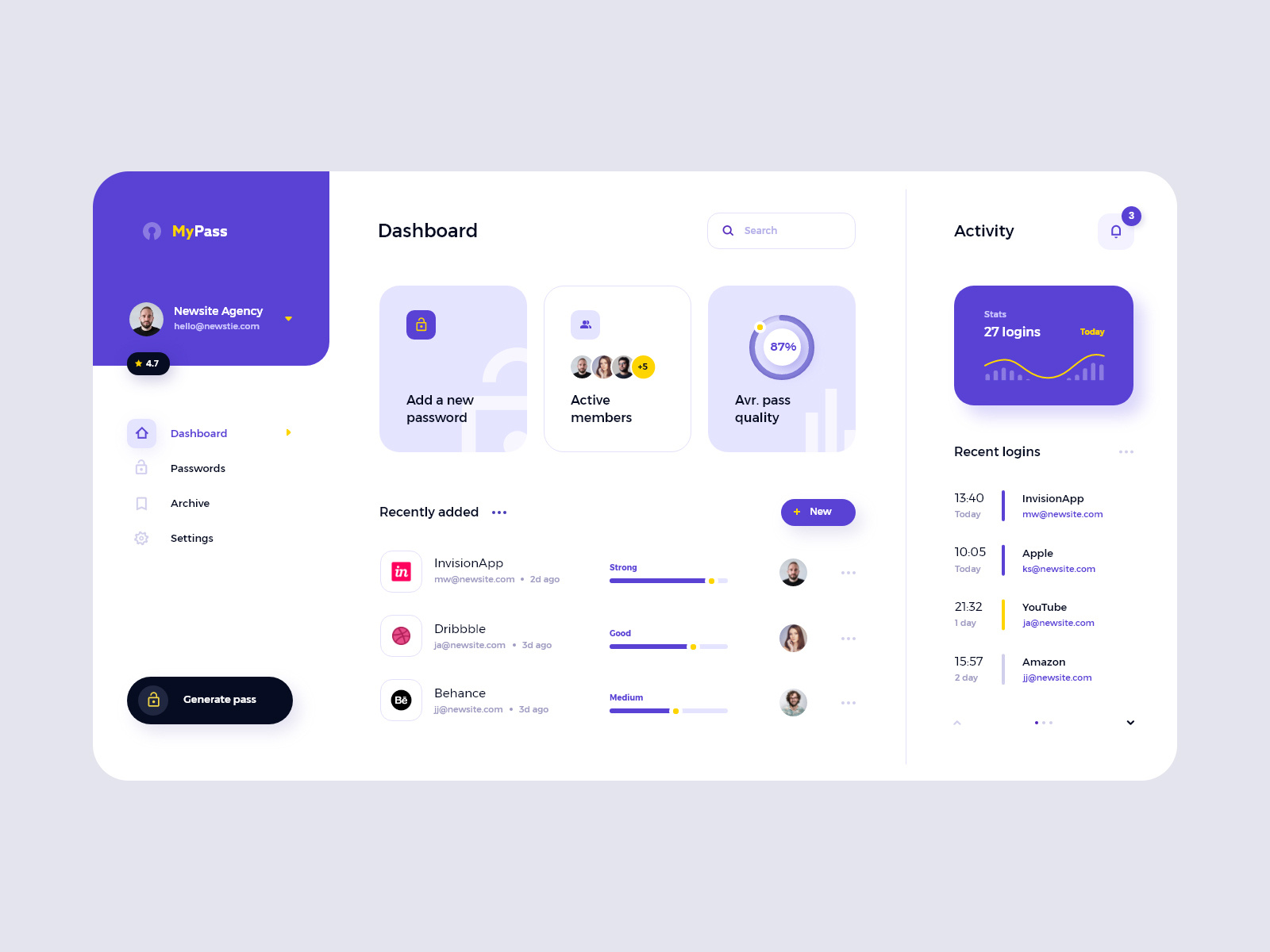 #20 - Web-app concept shots by Matt Wojtaś on Dribbble