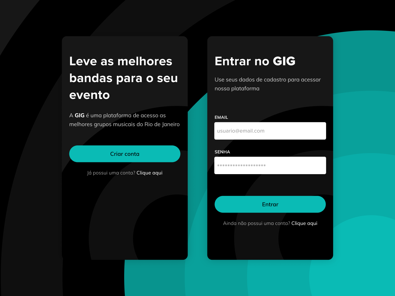 Login in App - GIG PT/BR by Lucas Cipriano on Dribbble