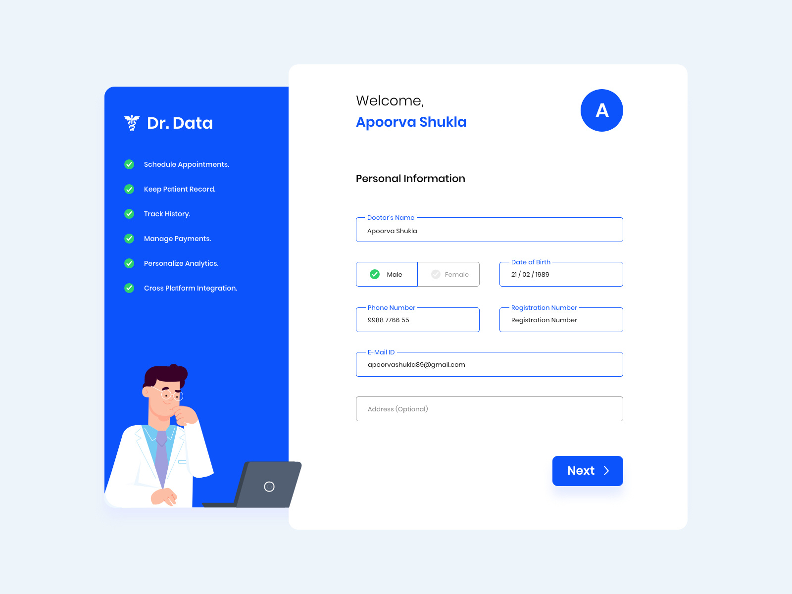 Dr Data - UI Exploration by designerpandit on Dribbble