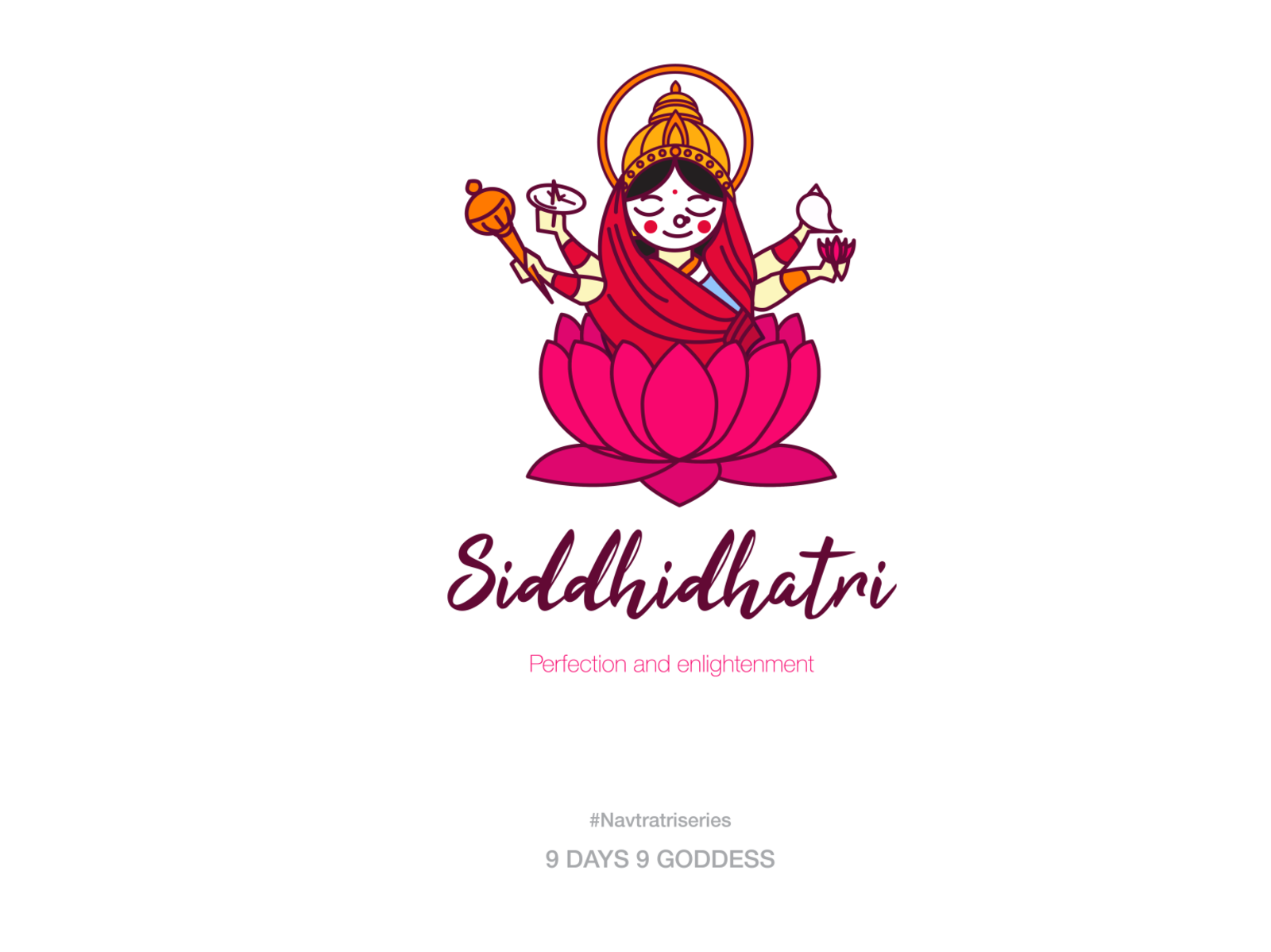 Goddess 09 - Navratri Series (Siddhidhatri) by designerpandit on Dribbble