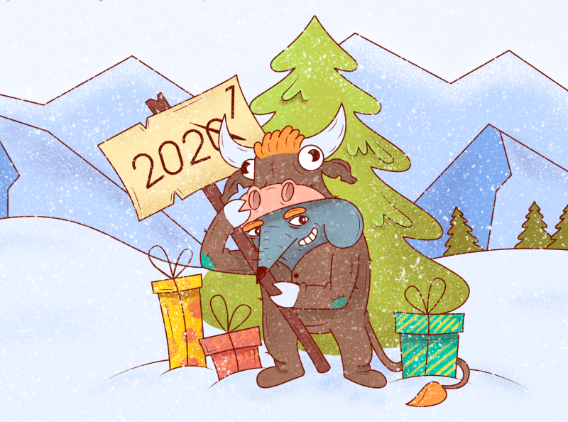 Happy New Year ! by cartoonyraccoony on Dribbble