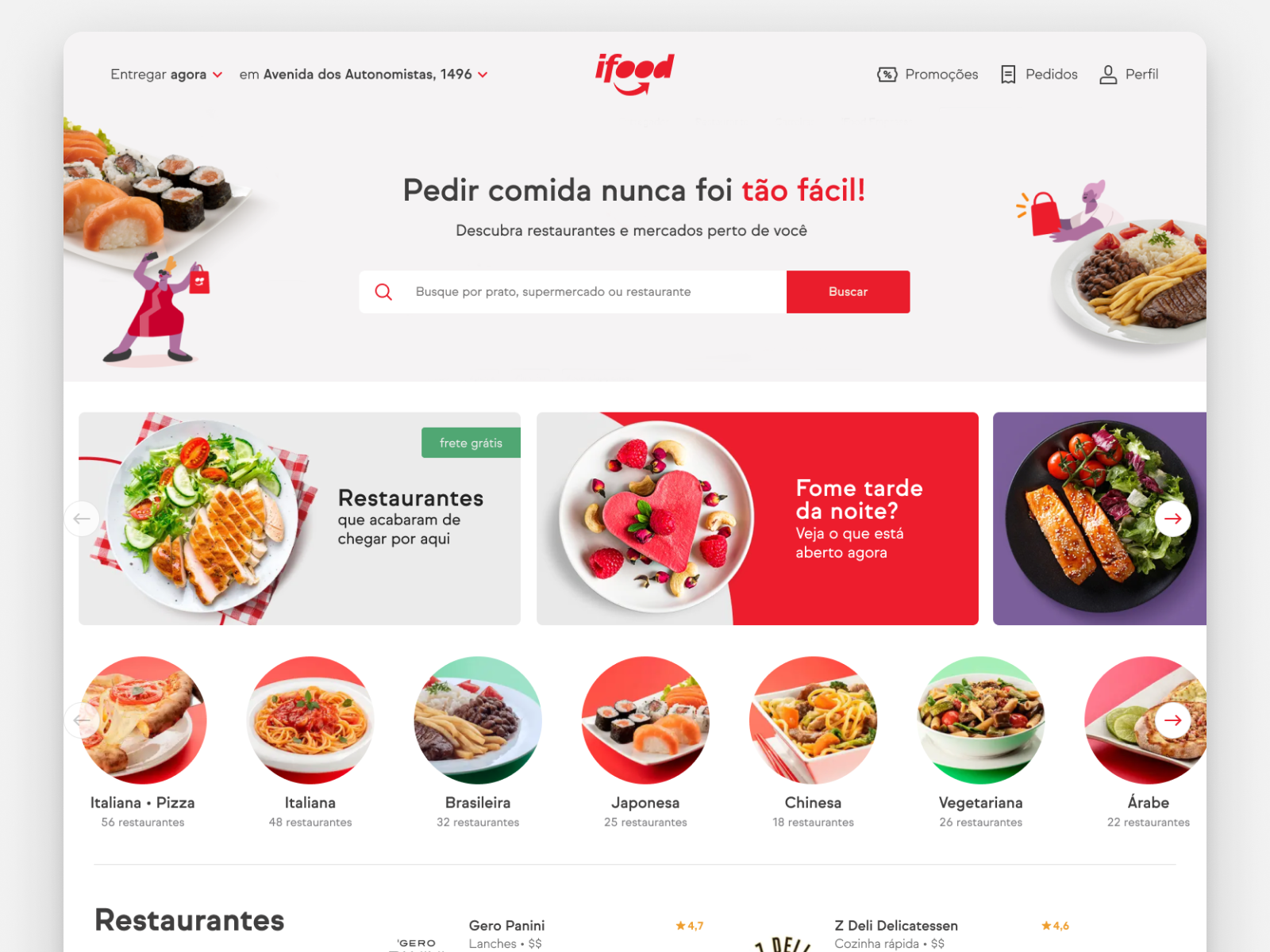 iFood website by Juliana Morozowski on Dribbble