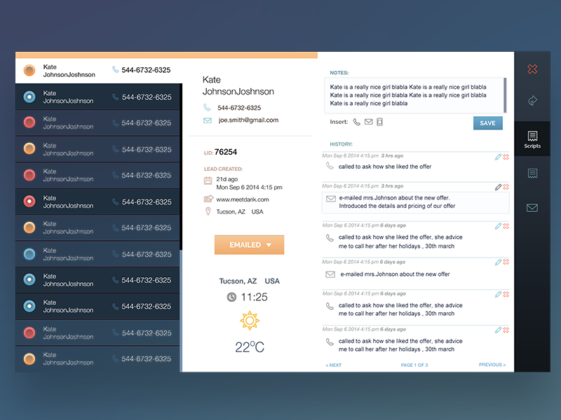 lead management app by Iza S on Dribbble