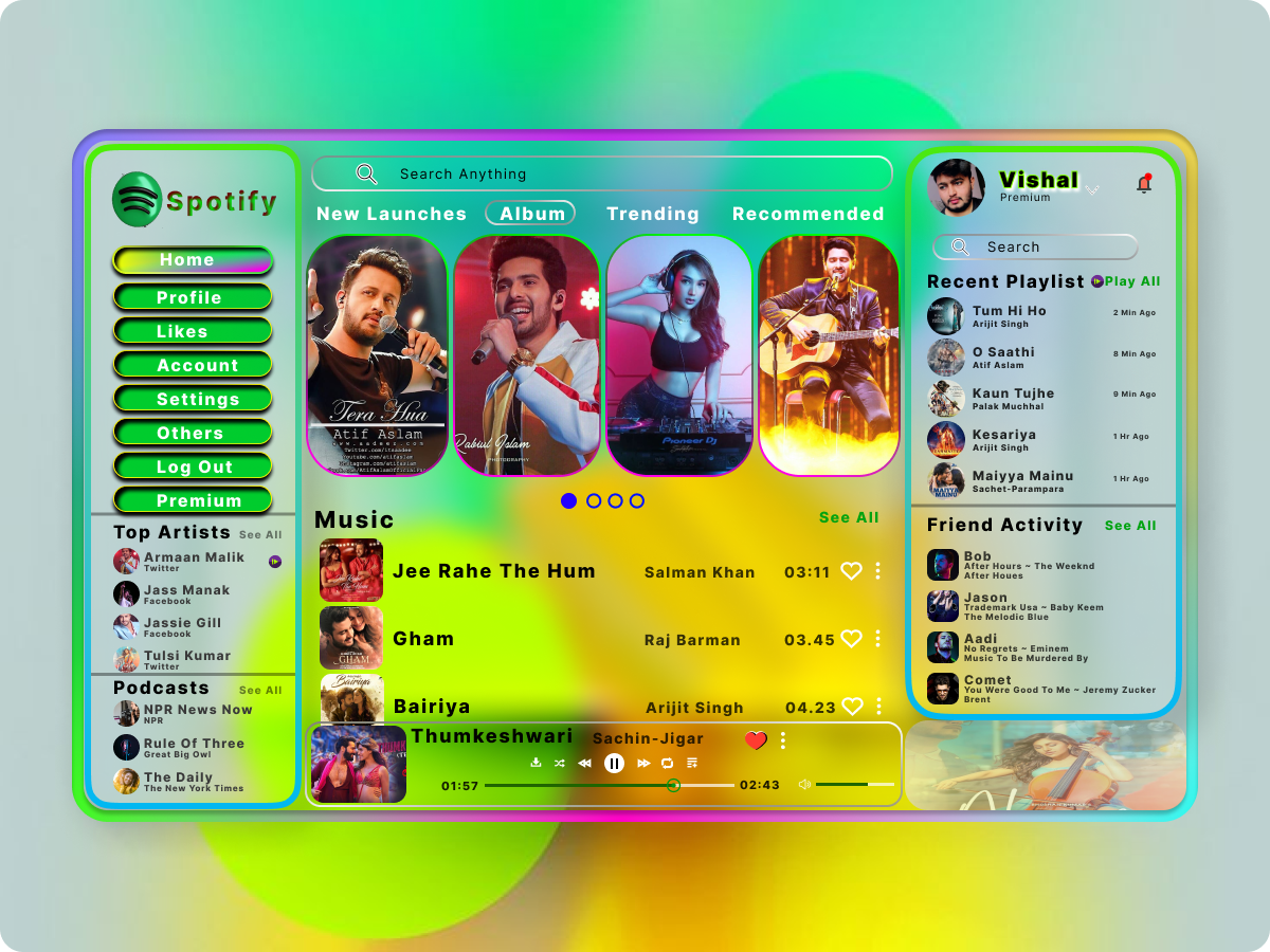 spotify ui ux kit by Vishal Baraiya on Dribbble