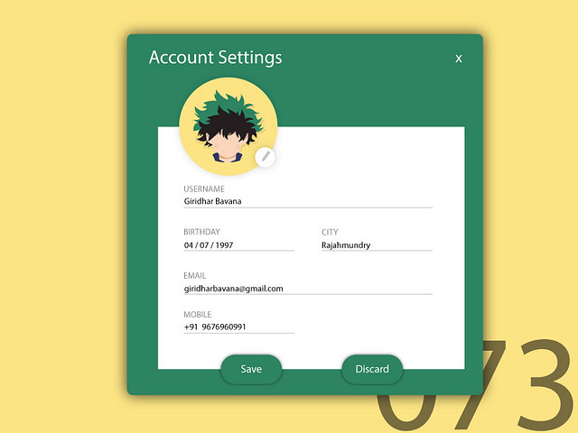 Account Settings UI designs, themes, templates and downloadable graphic ...