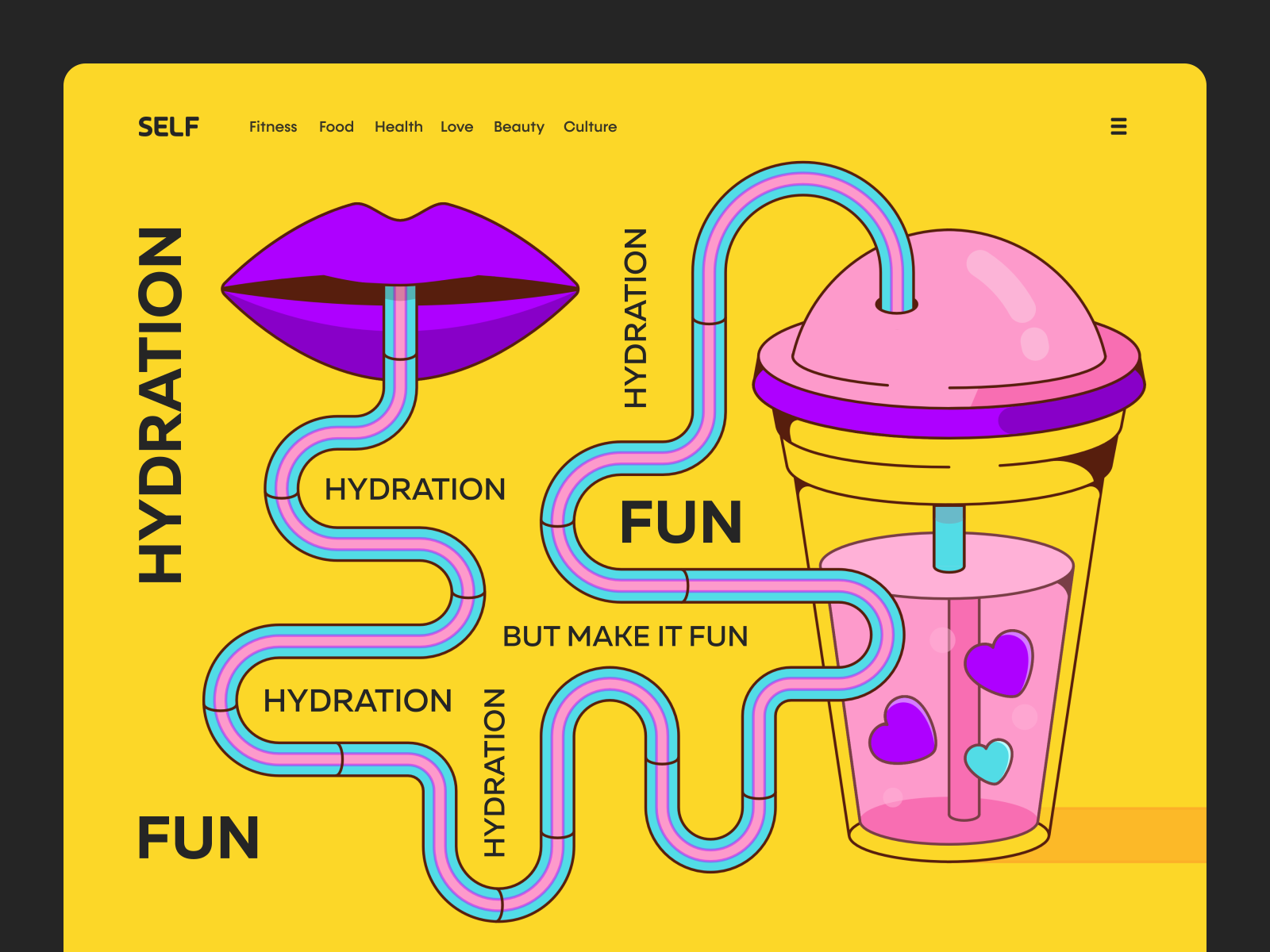 Refreshing Drinks | article cover illustration by Tanya Shegol on Dribbble