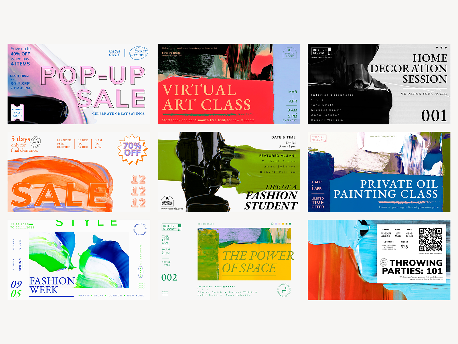 Artistic & Abstract Paint Art | Web Banner Template Set PSD by rawpixel ...