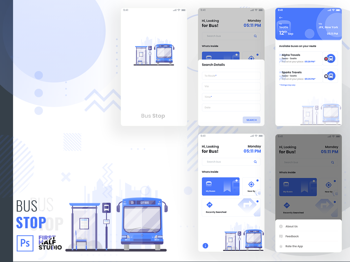 Bus Stop by Nithinraj Shetty on Dribbble