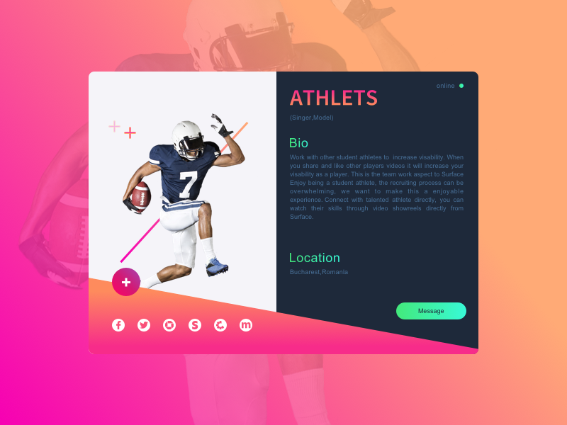 Profile Card by Flora Wu on Dribbble