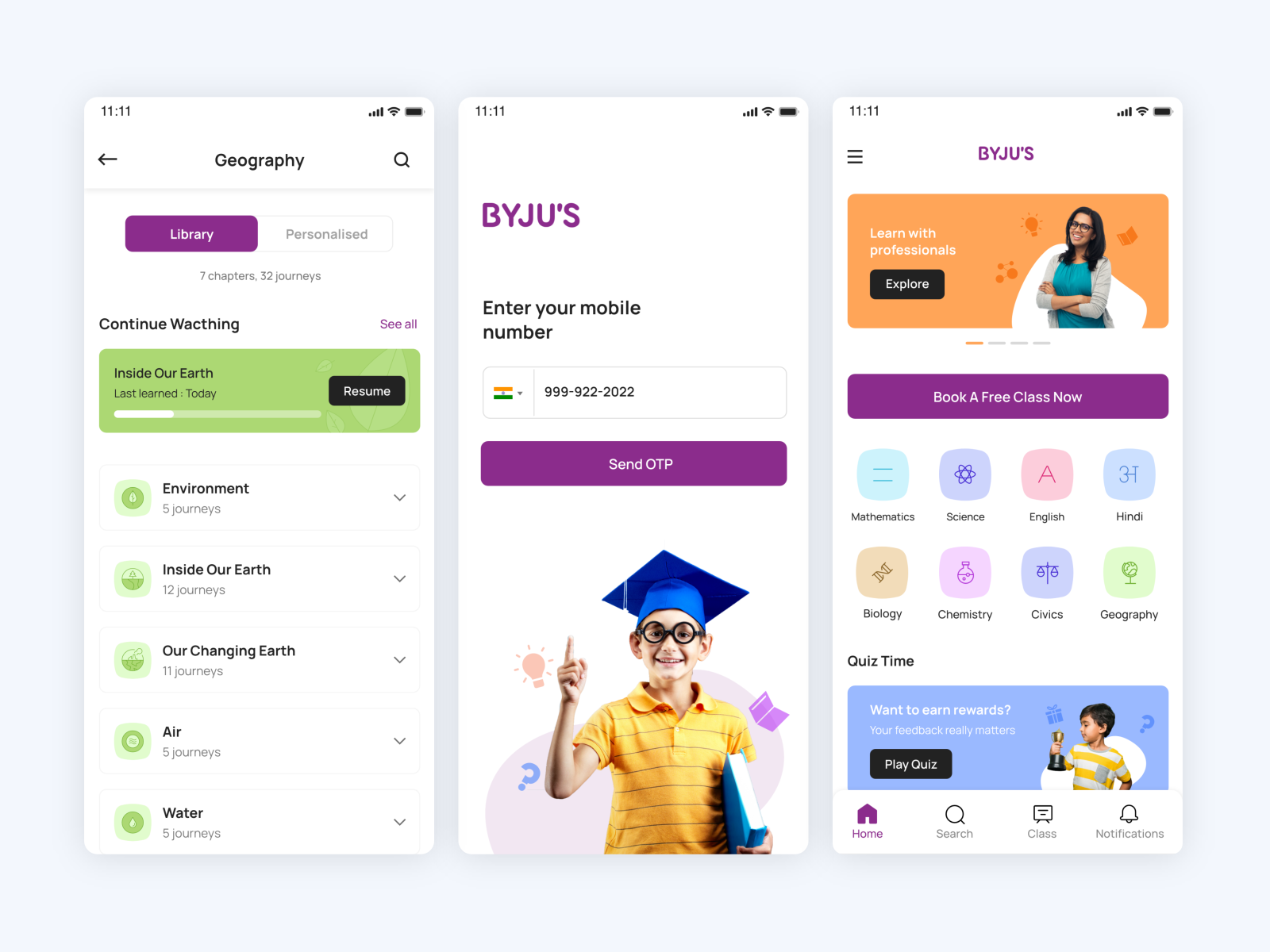 Byjus App Redesign by Pulkit Kapoor on Dribbble