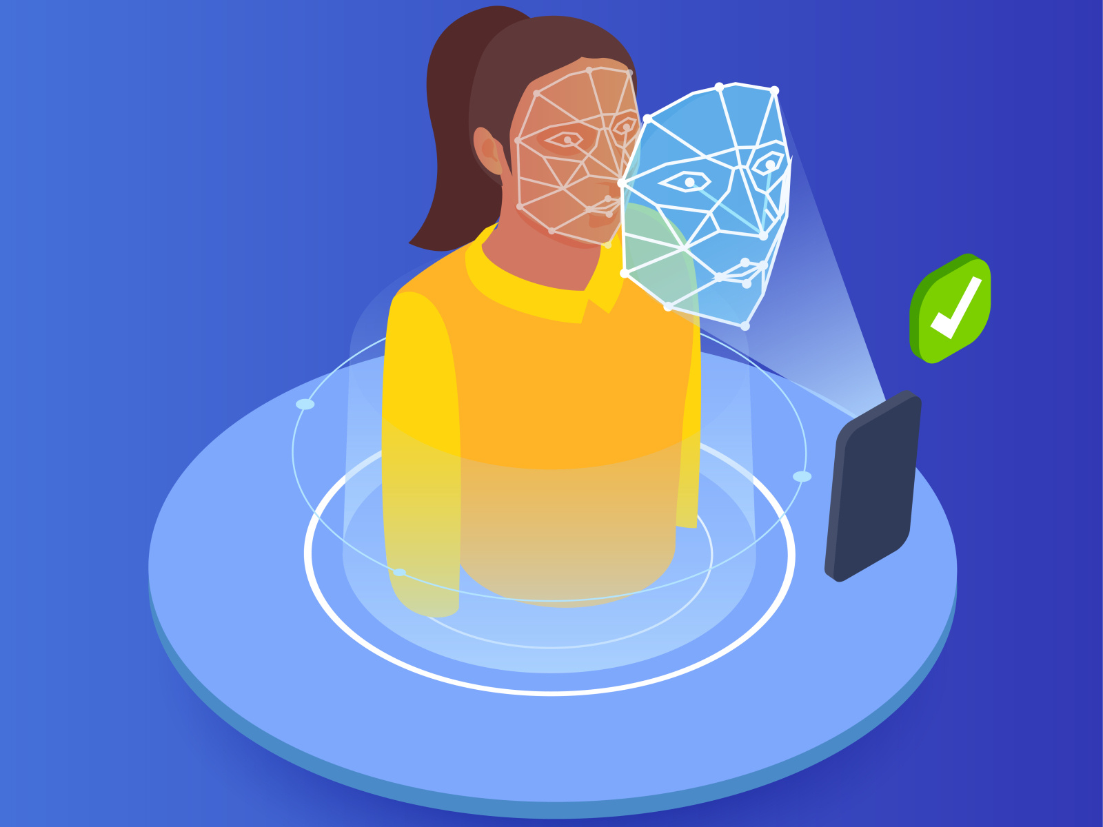 Face scanning biometric technology by Macrovector on Dribbble