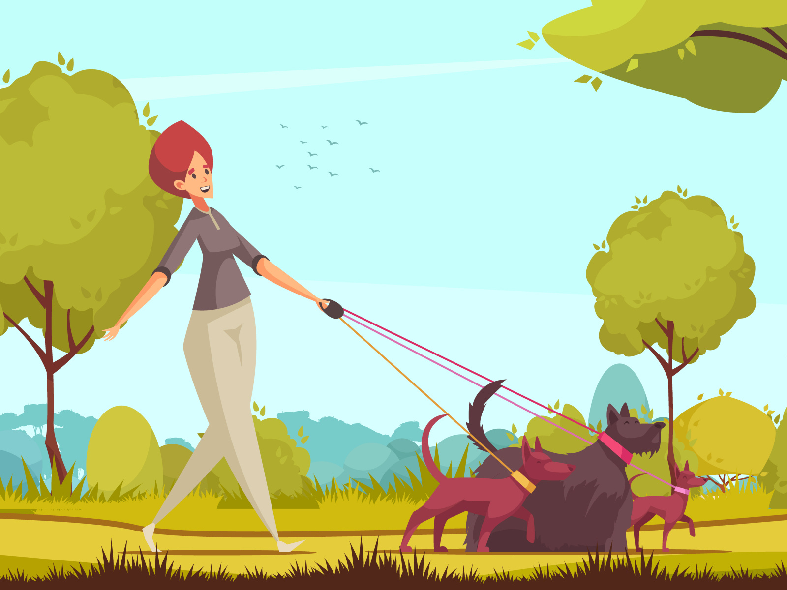 Dog Sitter Composition By Macrovector On Dribbble dog-sitter-composition-by-macrovector-on-dribbble