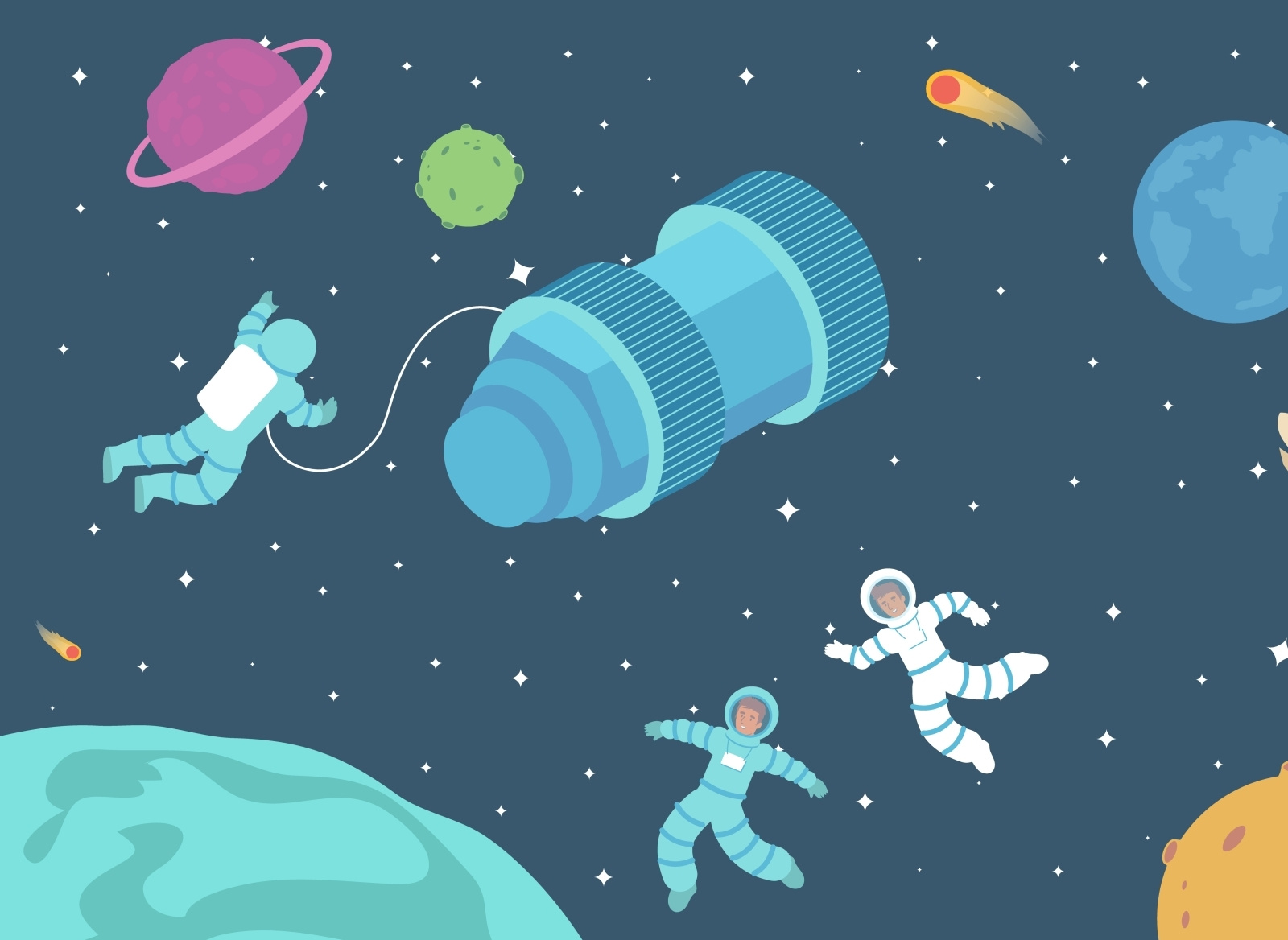 Space exploration poster by Macrovector on Dribbble