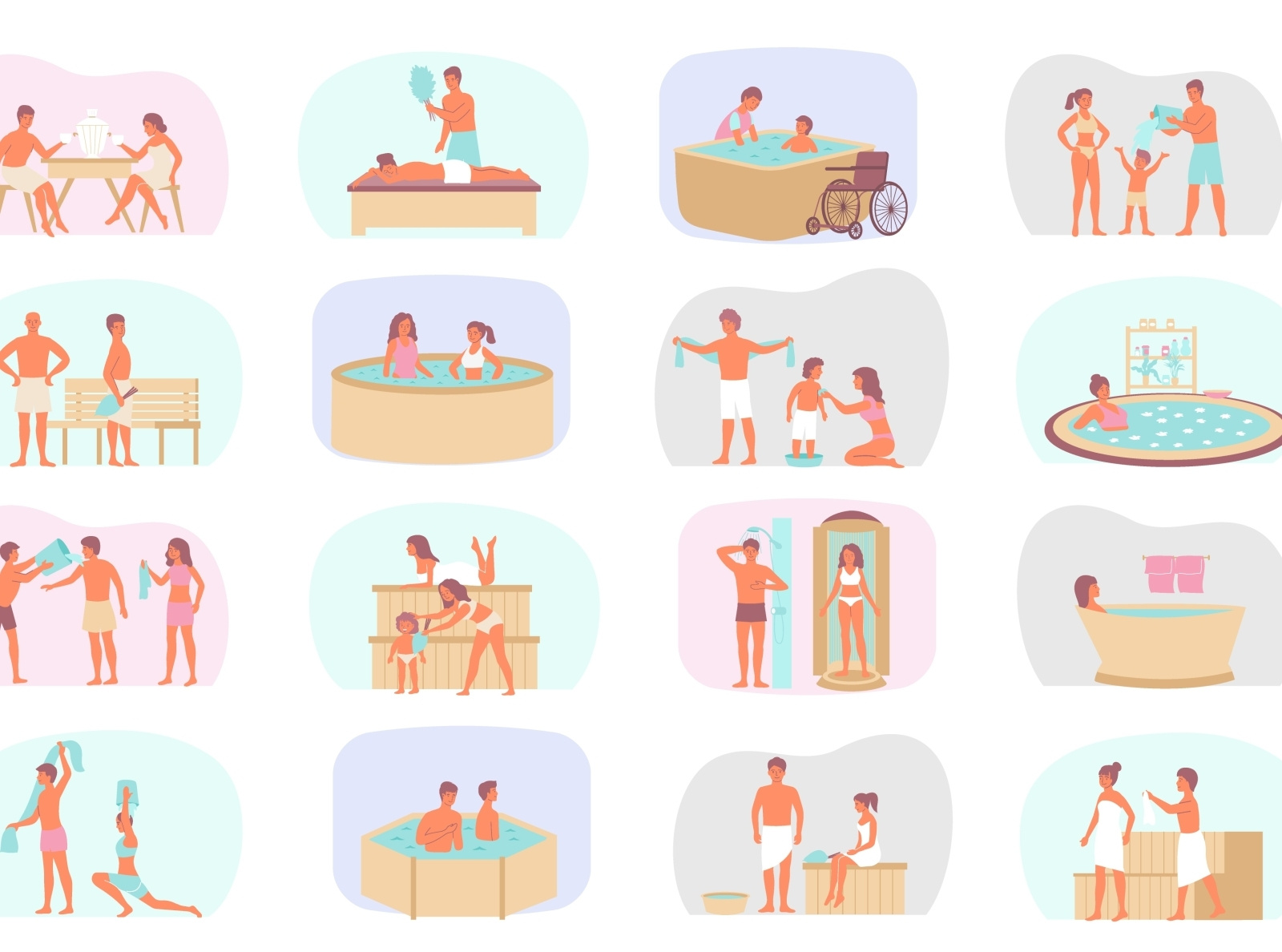 Water procedures compositions by Macrovector on Dribbble