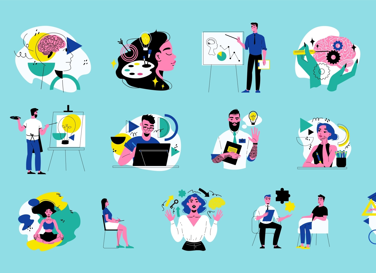 Creative trainer set by Macrovector on Dribbble