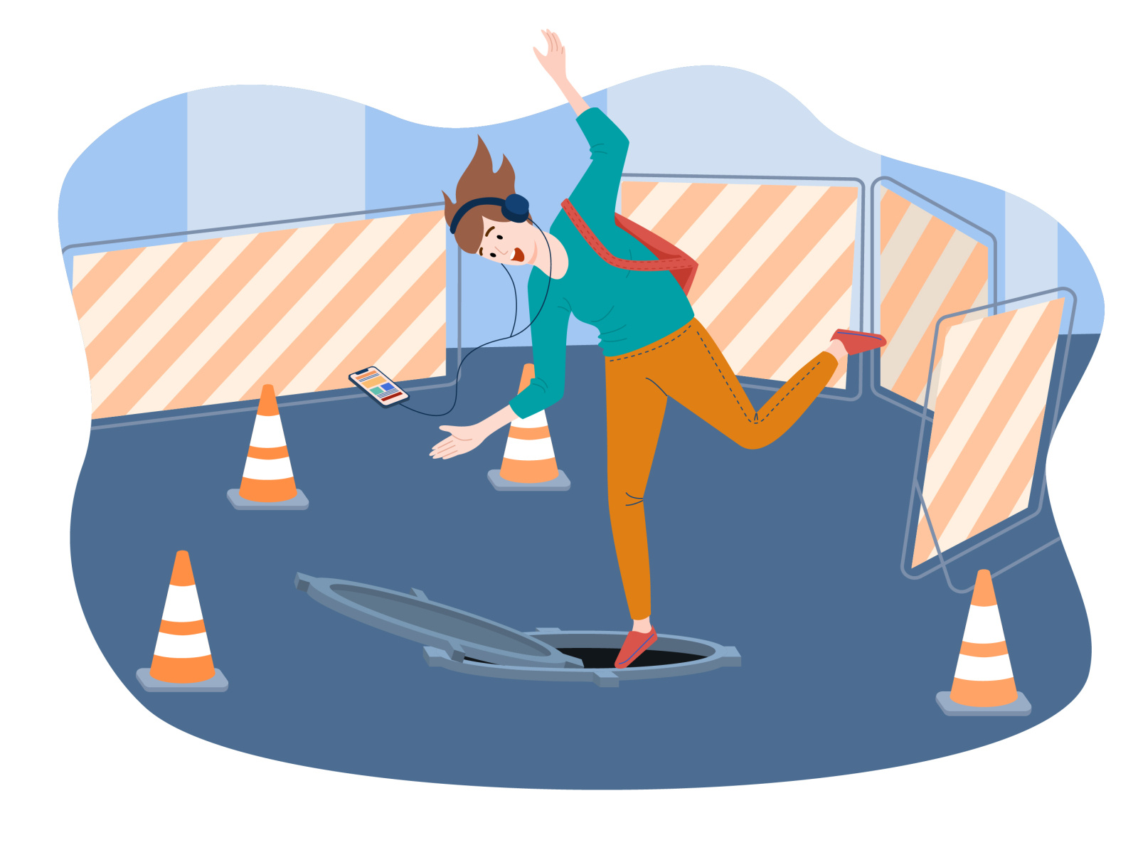 Falling teen composition by Macrovector on Dribbble