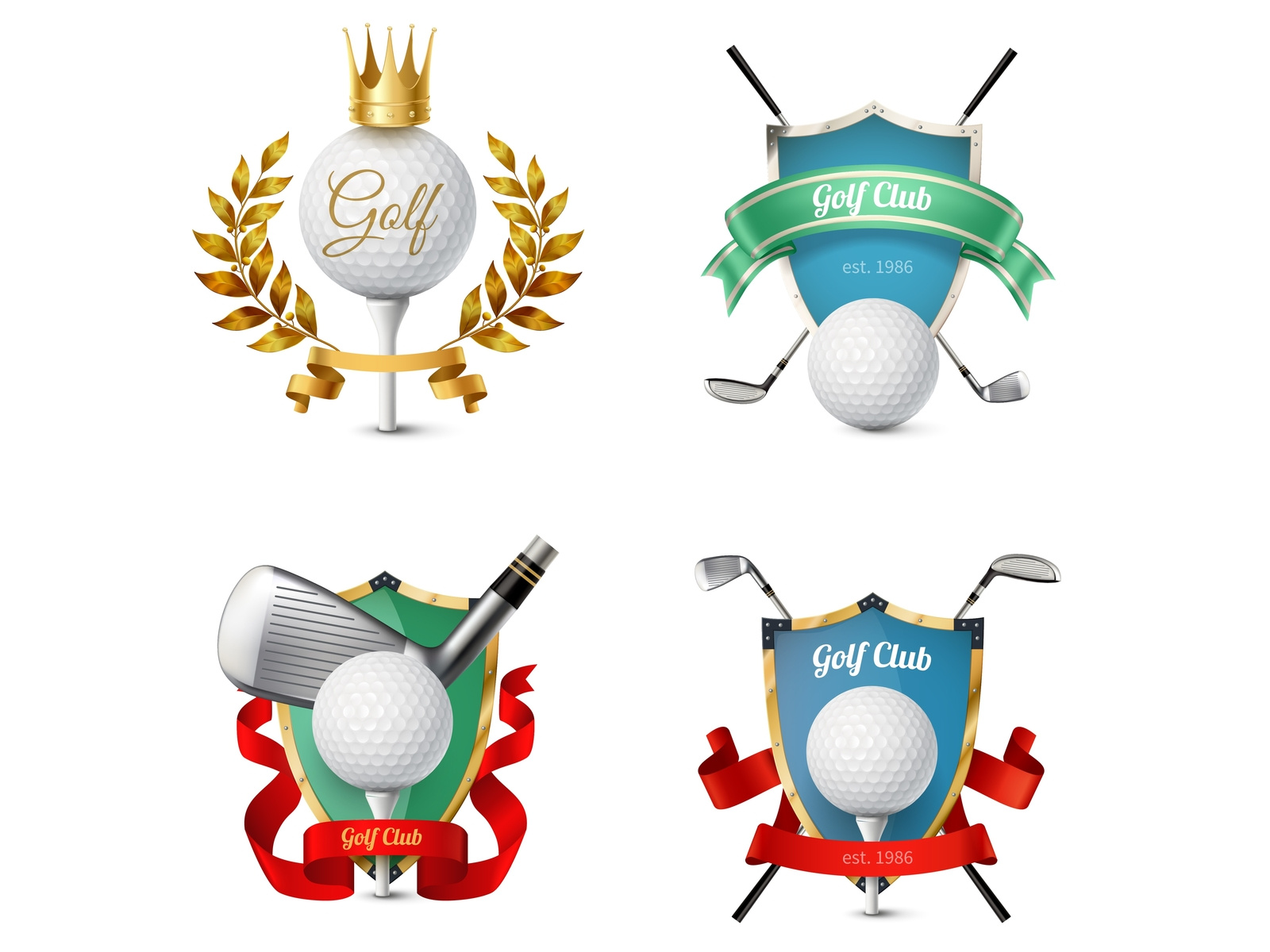 Golf club emblems by Macrovector on Dribbble