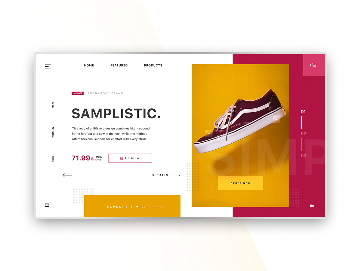 Shoe Store - minimal interface°1 by Youssef Bousetta on Dribbble