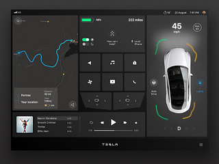 Tesla Interface Concept by 10M on Dribbble