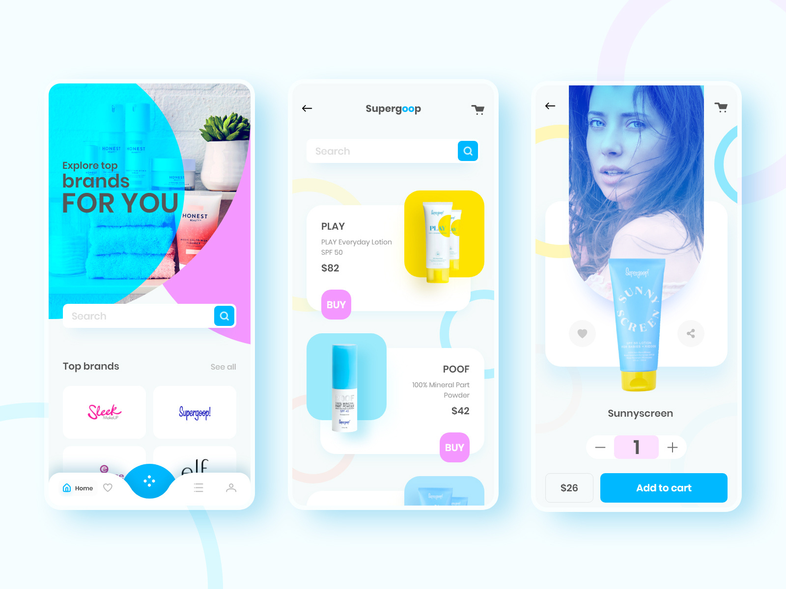 Beauty product app ui by Aneesh on Dribbble