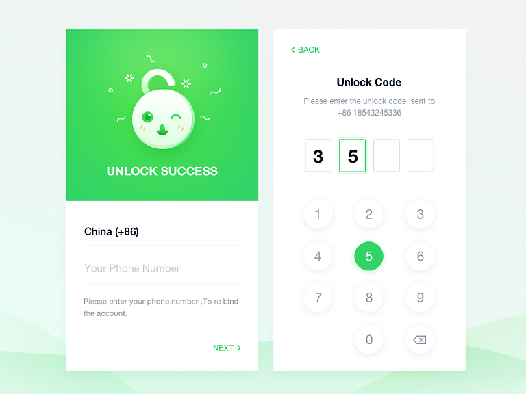 unlock code by keson on Dribbble