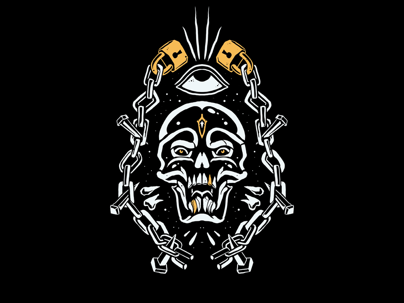 Skulllock by Laurent Battheu on Dribbble