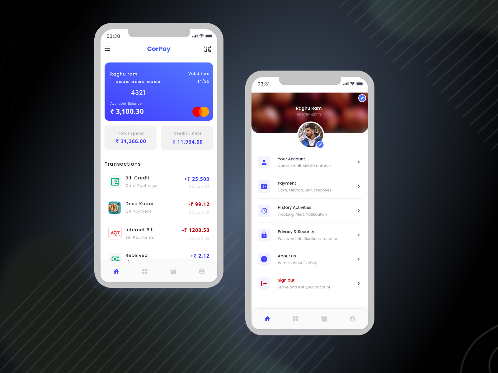 Corpay - Wallet Dashboard UI by Nagaraj Sk on Dribbble