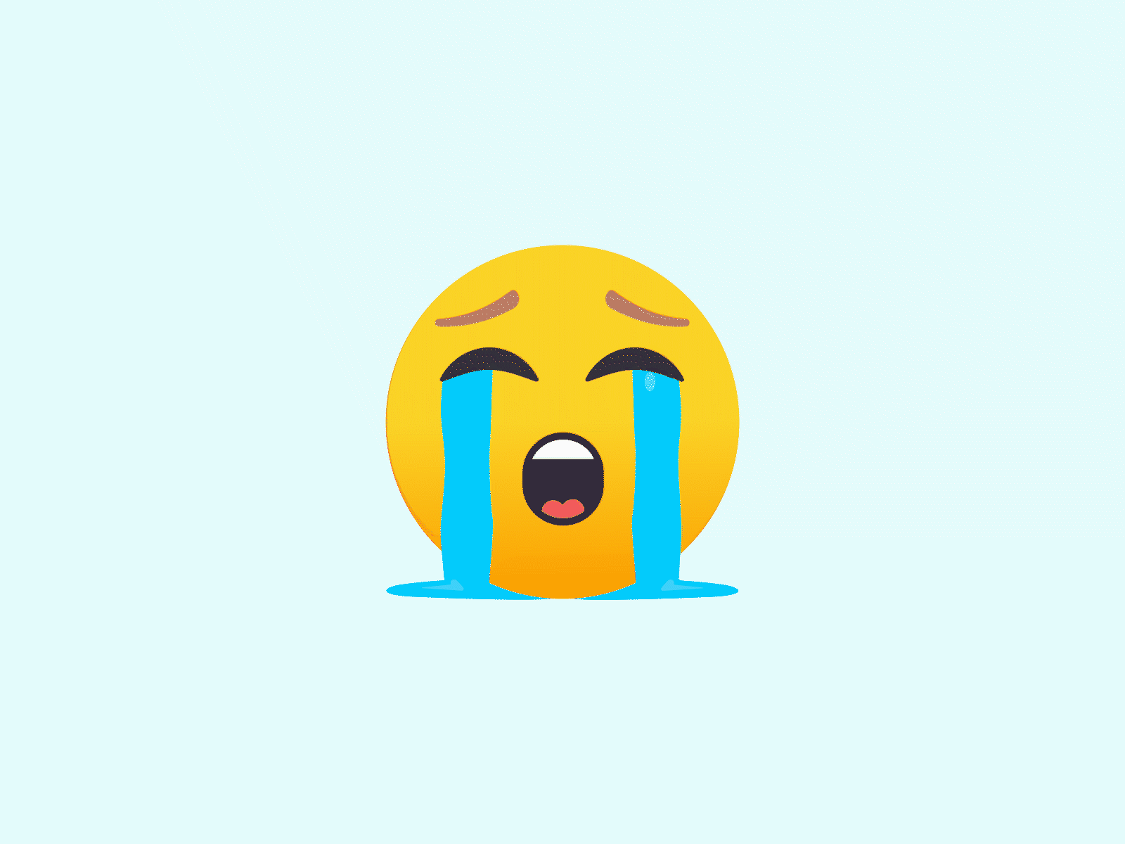 Moving Crying Face Emoticon