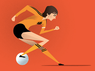 Johan Cruyff illustration by david flanagan on Dribbble