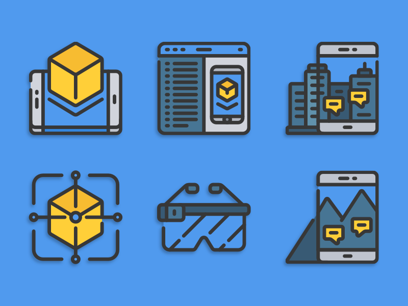 Augmented reality icons by Callum Smith on Dribbble