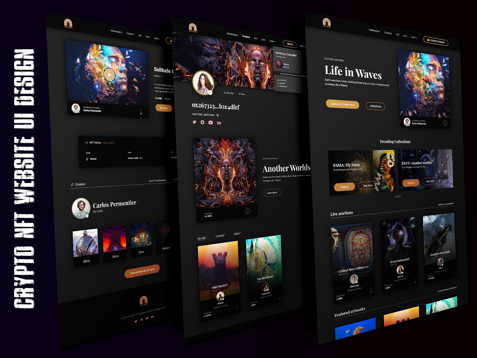 Crypto/blockchain/nft website UI design by Tobibur Rahman on Dribbble
